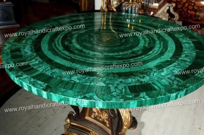 Malachite Marble Table Top Handmade Pietra Dura Work Home Decor - Etsy
