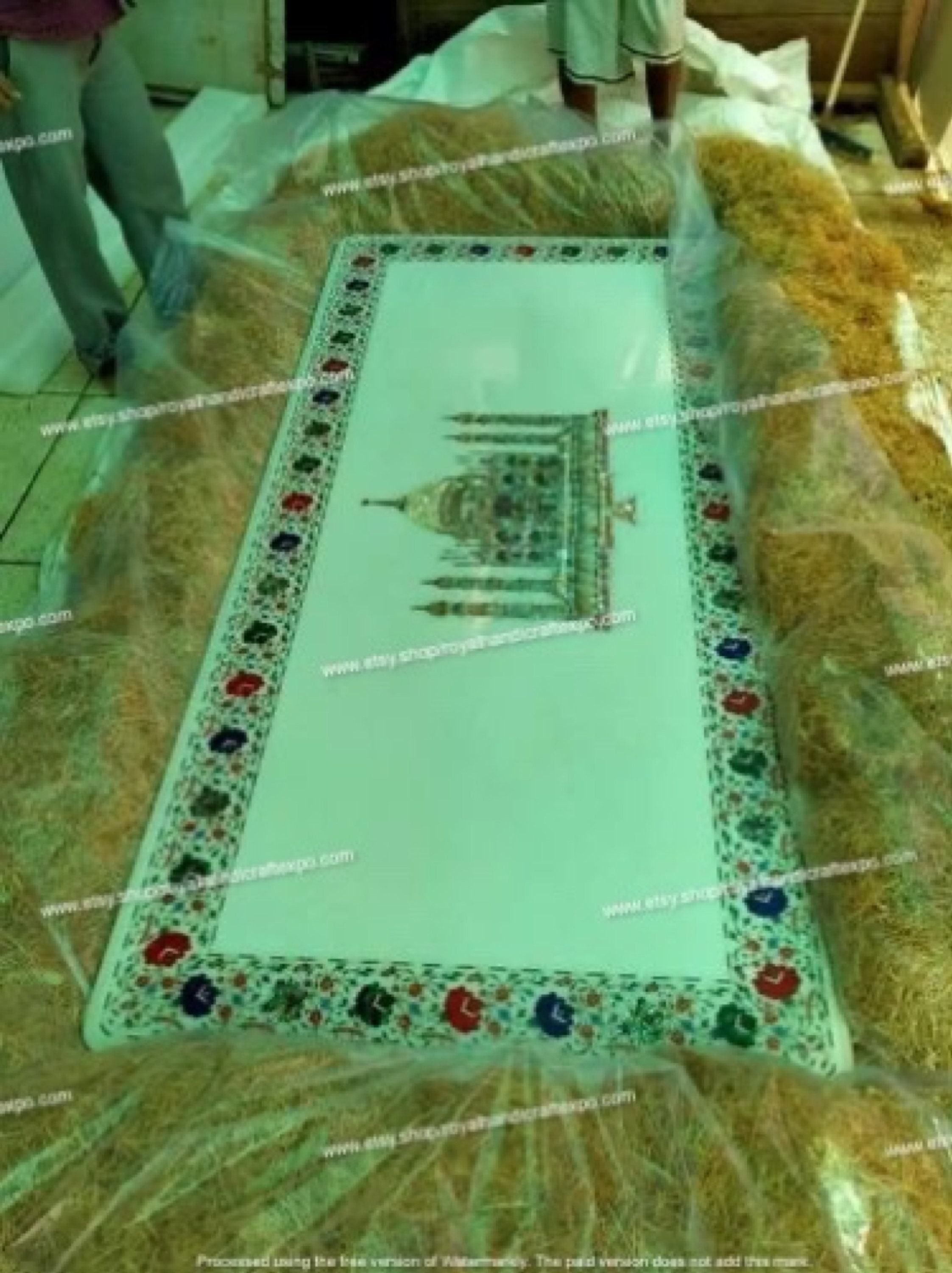 White Marble Taj Mahal Dining Table Top - Etsy