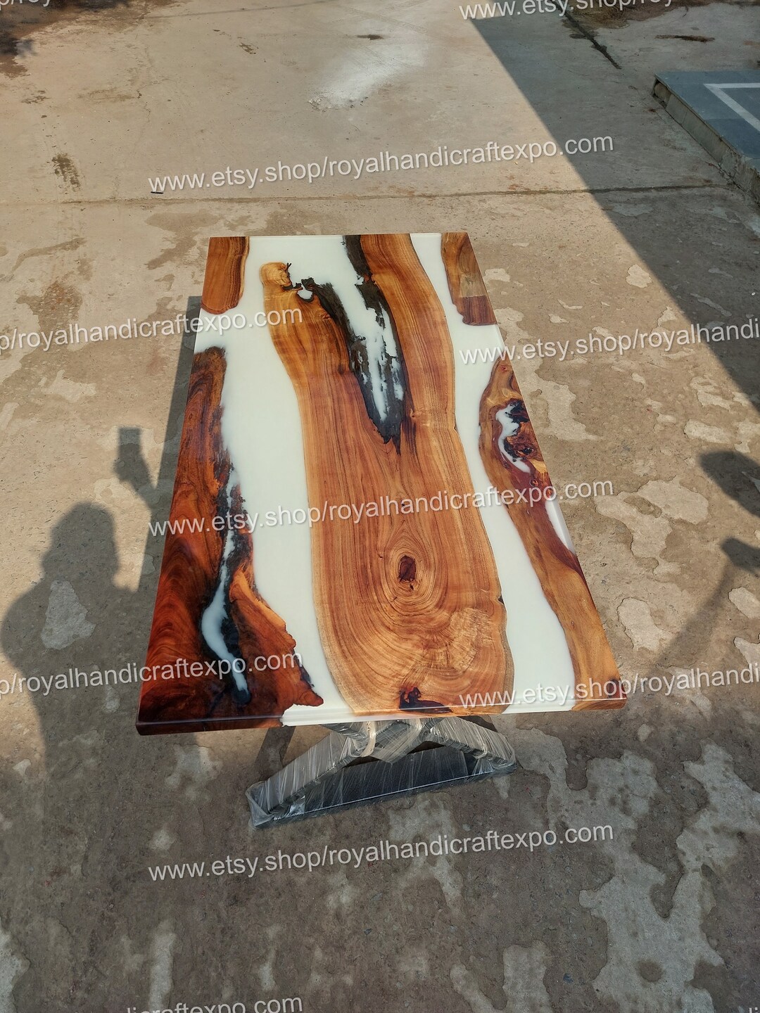 Epoxy Resin River Table Top: Natural Walnut Wood Center Table - Etsy