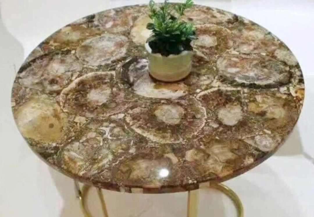 Petrified Round Tabletop, Agate Coffee Table, Dining Table, Agate ...