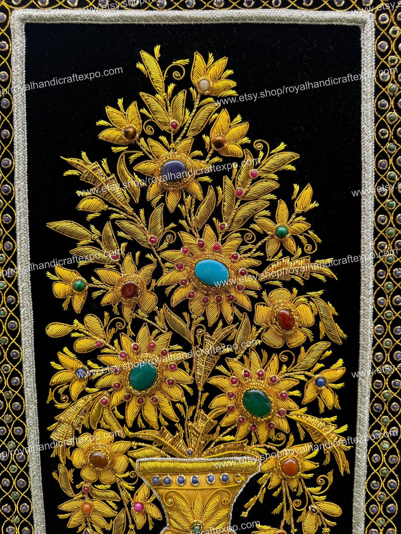 Golden Threads Zardozi/ Zardozi Wall Panel/ Embroidery Wall Hanging/ook ...