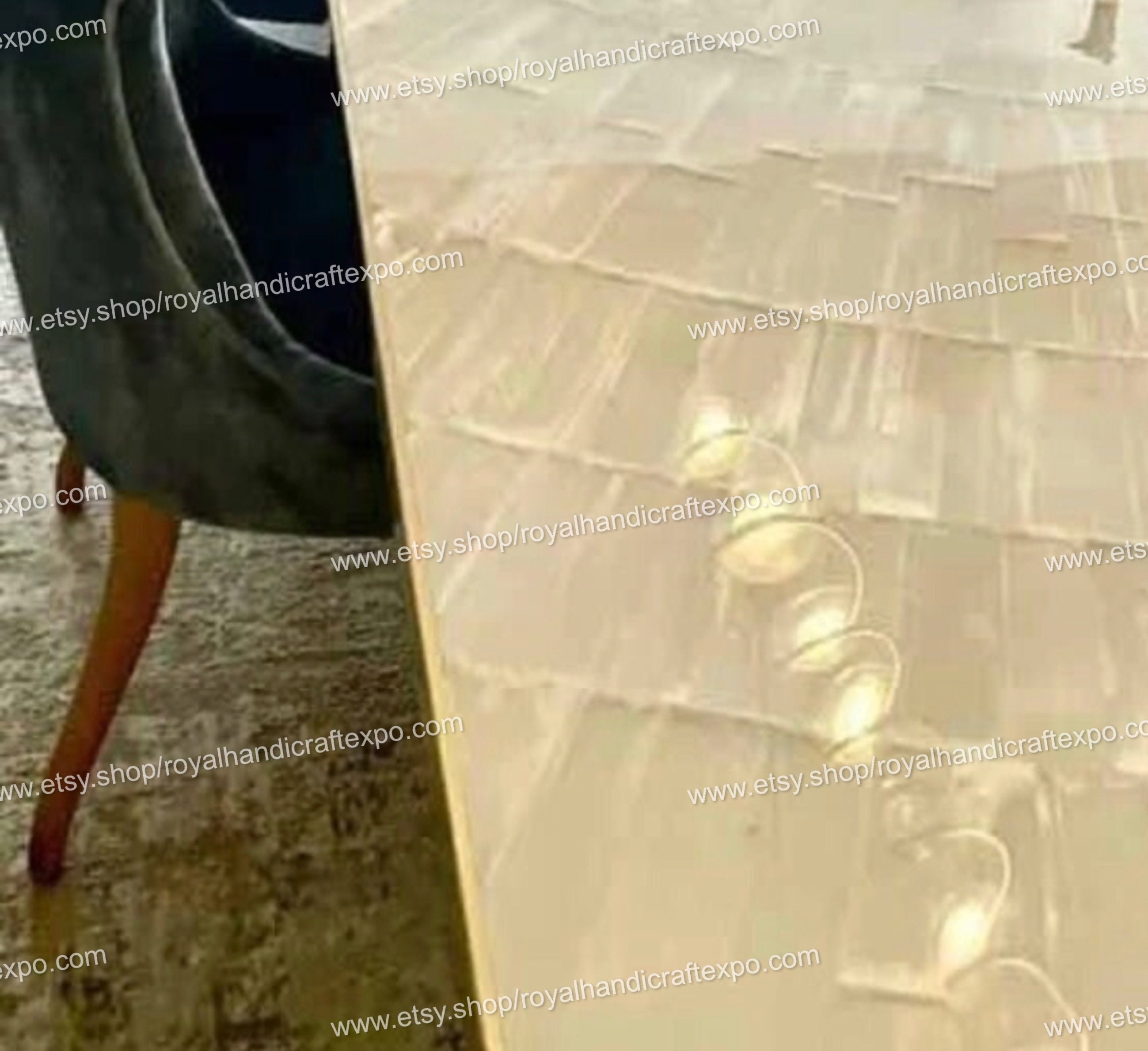 Handmade Selenite Mosaic Tabletop: Sun Burst Gemstone Furniture - Etsy