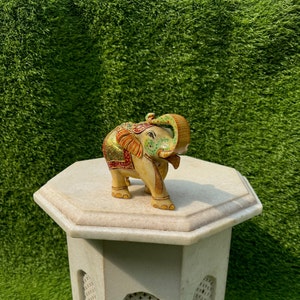 Elephant, Natural Green Jade Elephant Statue, Home Decor Statue ...