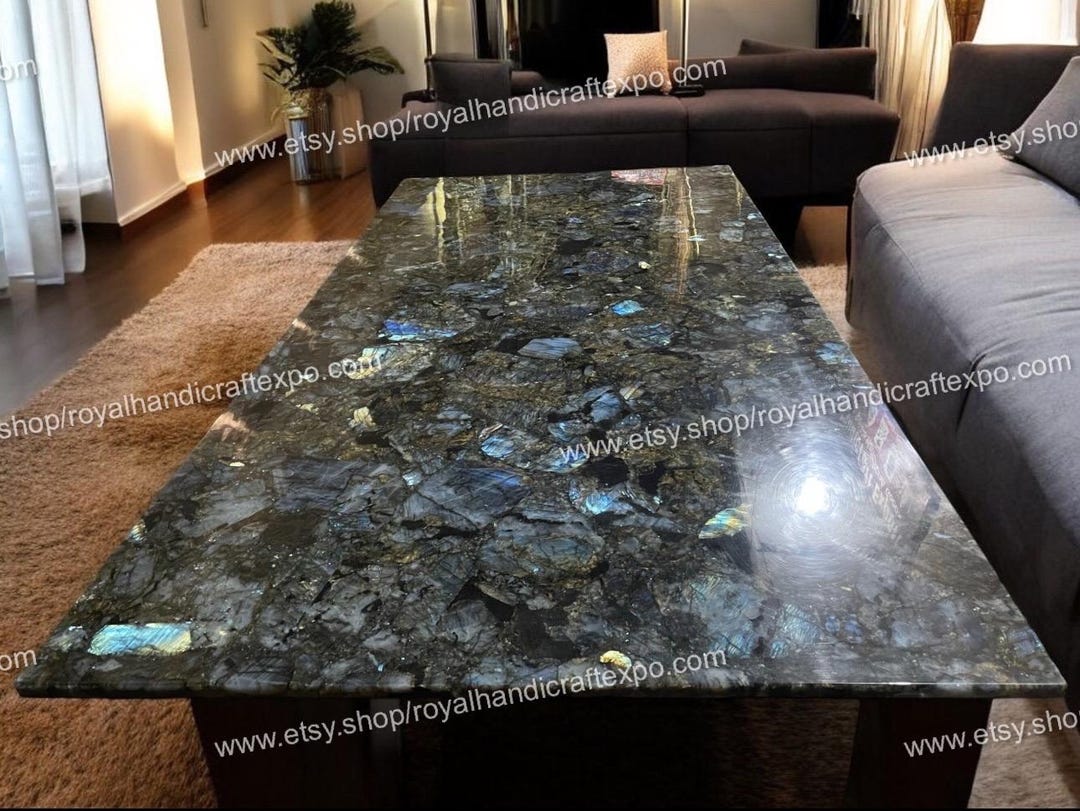 Labradorite Kitchen Dining Tabletop Slab, Labradorite Stone, Furniture ...
