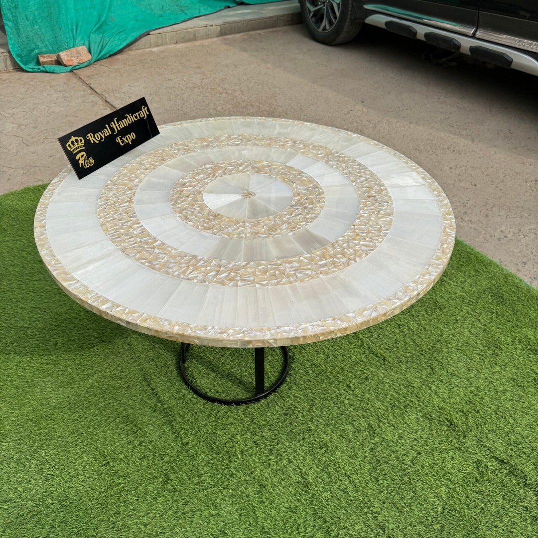 Buy Selenite Stone Sun Burst Table Top, Selenite Coffee Table Top ...