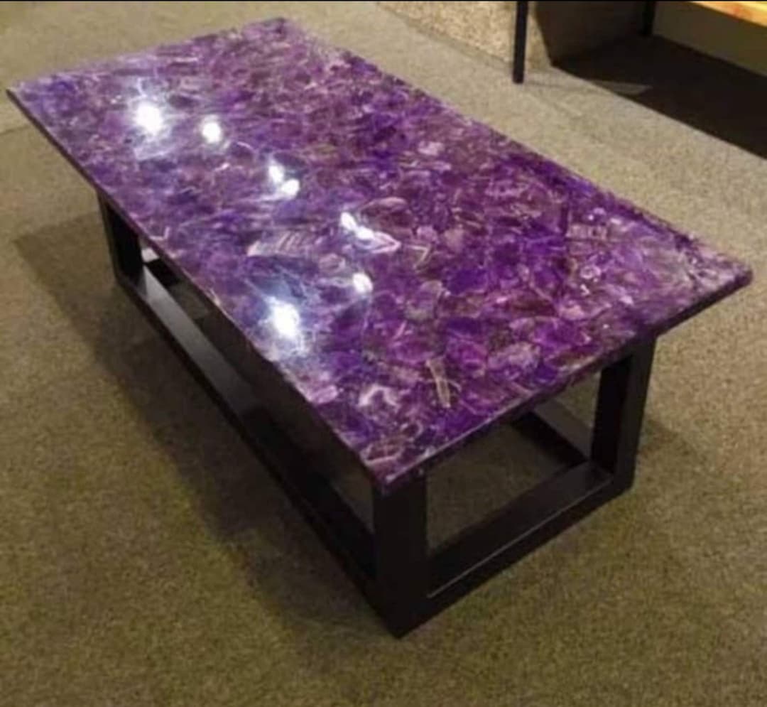 Handmade Amethyst Stone Dining Table: Agate Art Furniture - Etsy