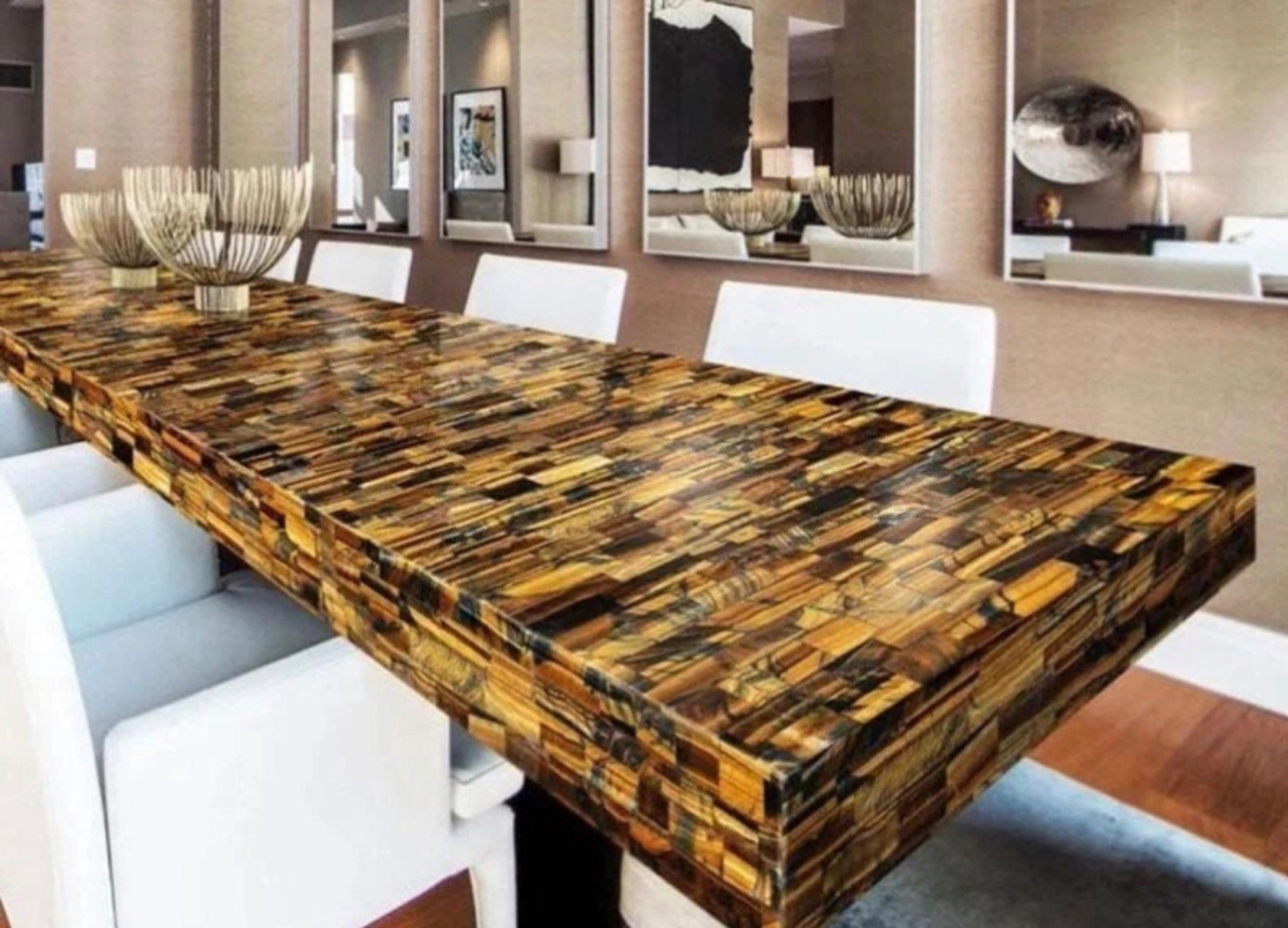 Buy Amazing Tiger Eye Countertop Stone Slab Table Yellow Tiger - Etsy
