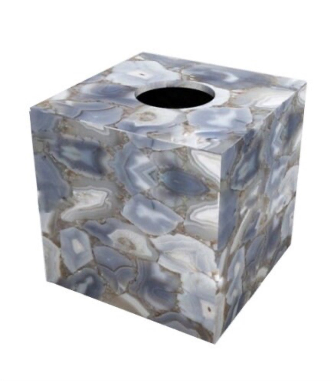 Handmade Agate Tissue Box Cover: Natural Stone Bathroom Decor - Etsy