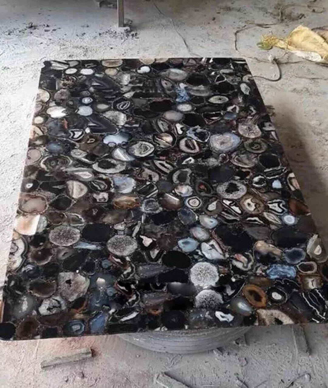Black Agate Table, Agate Center Table, Agate Console Table, Agate Countertop Slab, Agate Dining ...