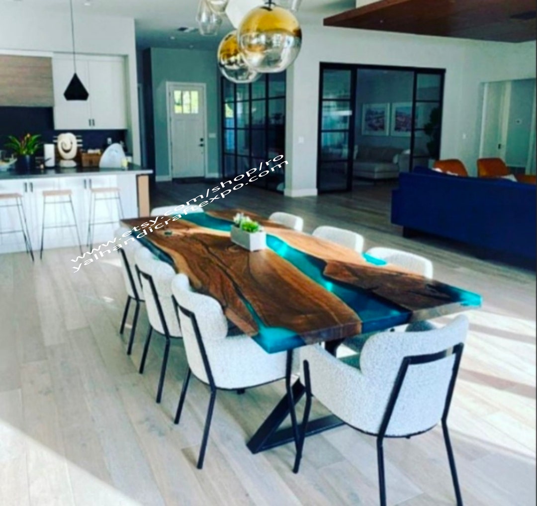 Custom Order Epoxy Resin Table Epoxy Resin Dining Table, Kitchen Table ...