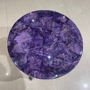 Amethyst Coffee Table, Amethyst Dining Round Tabletop, Handmade ...
