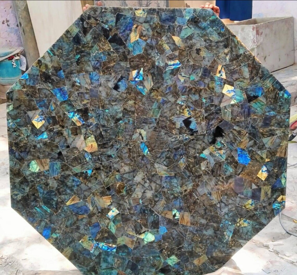 Octagon Labradorite Bars & Kitchen Slab Dining Table Top Slab ...