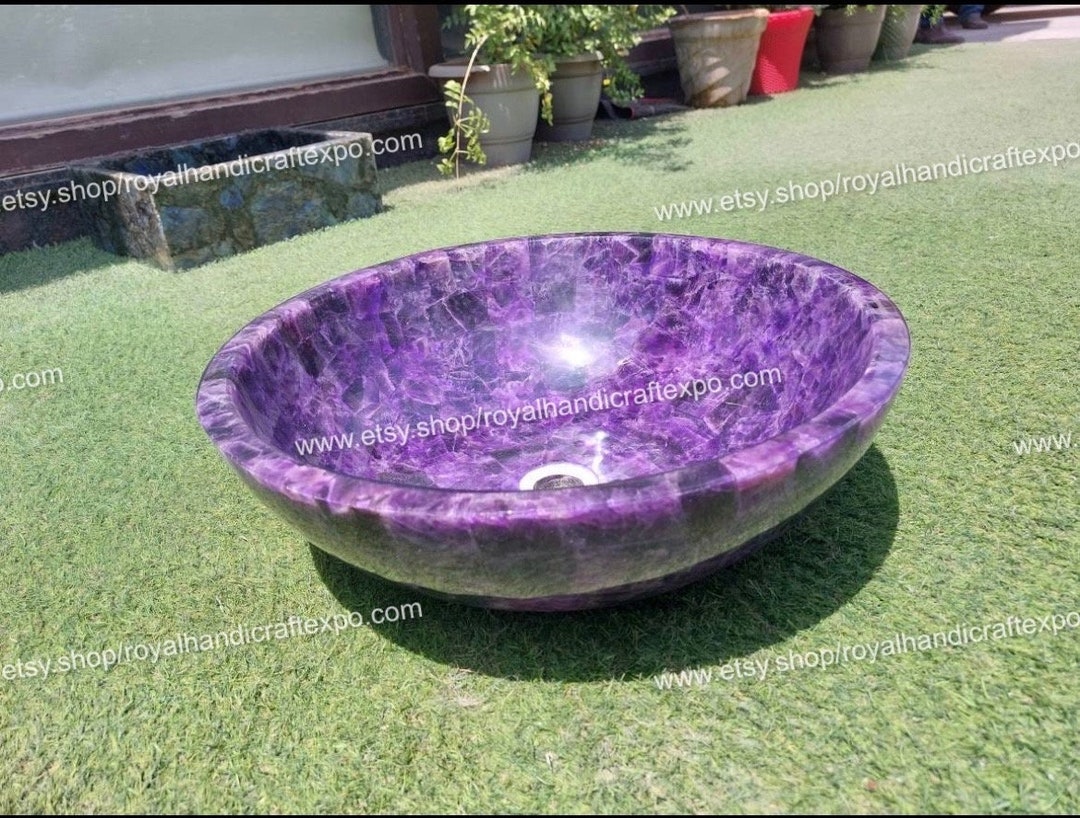 Amethyst Geode Sink, Amethyst Geode Wash Basin, Amethyst Washroom Sink ...