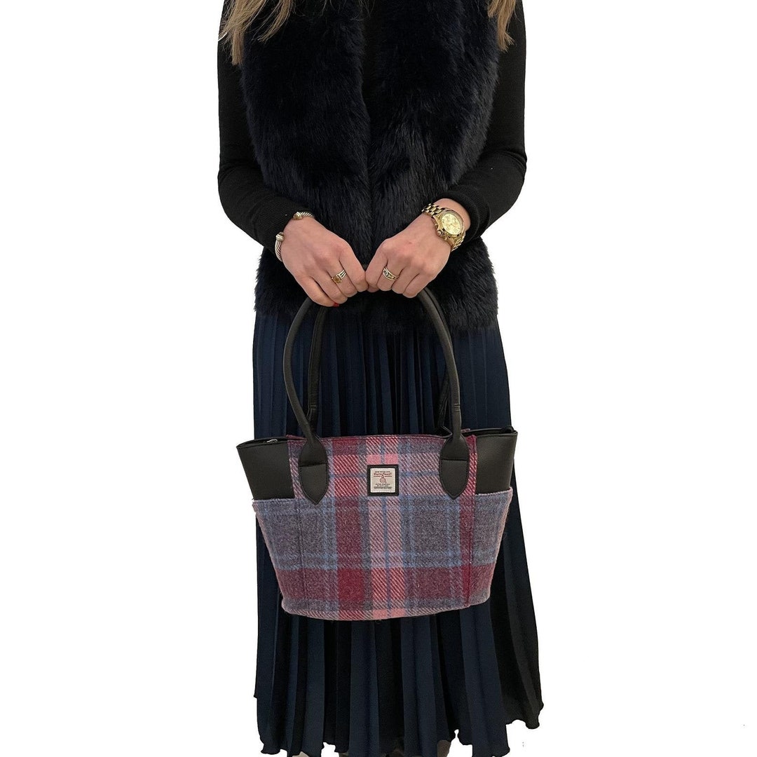 Ladies Authentic Harris Tweed Pink Multi Check Tote Bag - Etsy