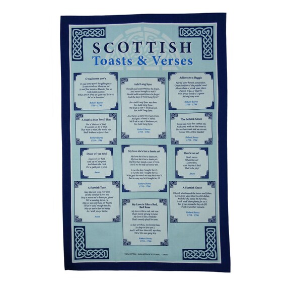100% Cotton Scottish Toasts & Verses Tea Towel TT0970 | Etsy UK