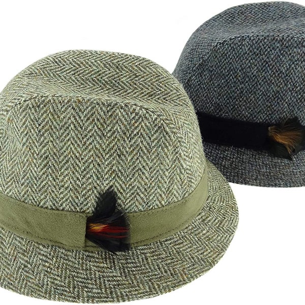 Mens Tweed Trilby Hat - Etsy