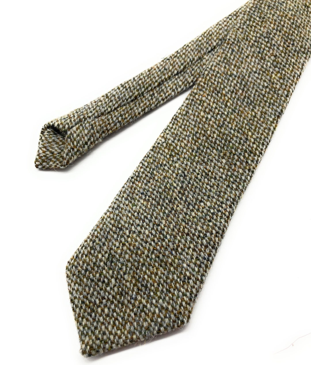 Gents Green Fleck Harris Tweed Tie Made in Scotland - Etsy
