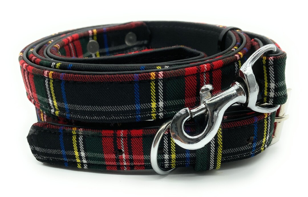 Scottish Stewart Black Tartan Dog Collar & Lead Set - Etsy