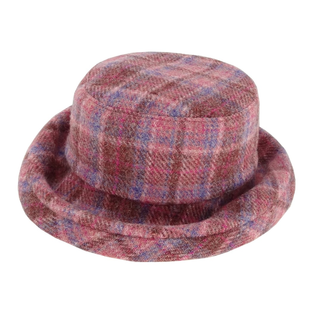Ladies One Size Harris Tweed Cloche Hat in Pink Check - Etsy
