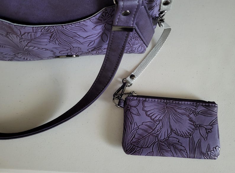 Beautiful Purple Purse/crossbody/shoulder Bag With Embossed Floral ...
