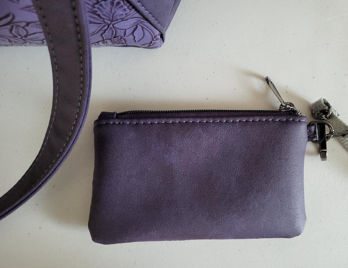 Beautiful Purple Purse/crossbody/shoulder Bag With Embossed Floral ...
