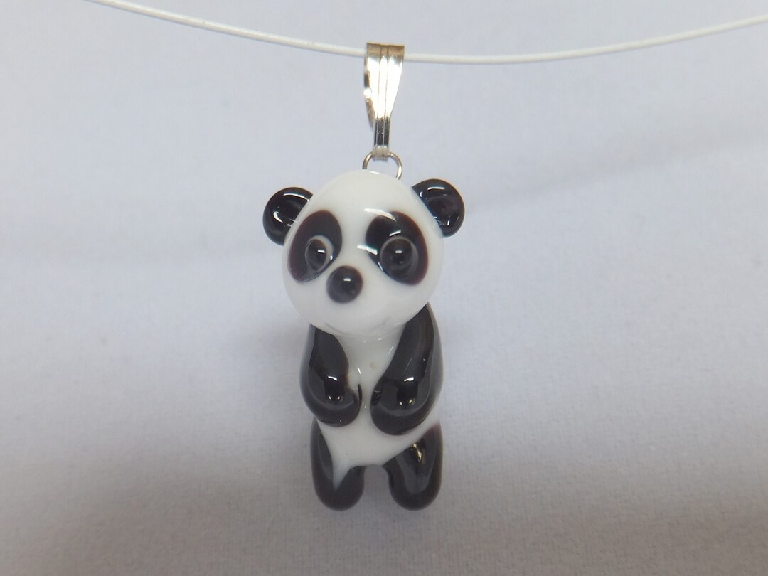 Panda Glass Pendant, Cute Mini Animals, Handmade Glass Jewellery - Etsy