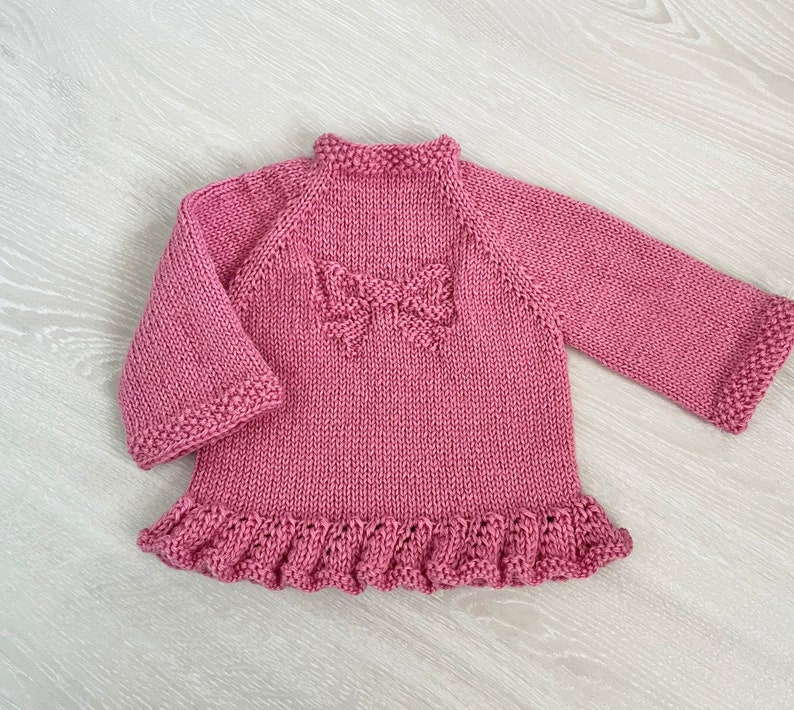 Baby Girl Knitting Top Pattern, Girly Top in Size 0-3 M, 3-6 M, Easy ...