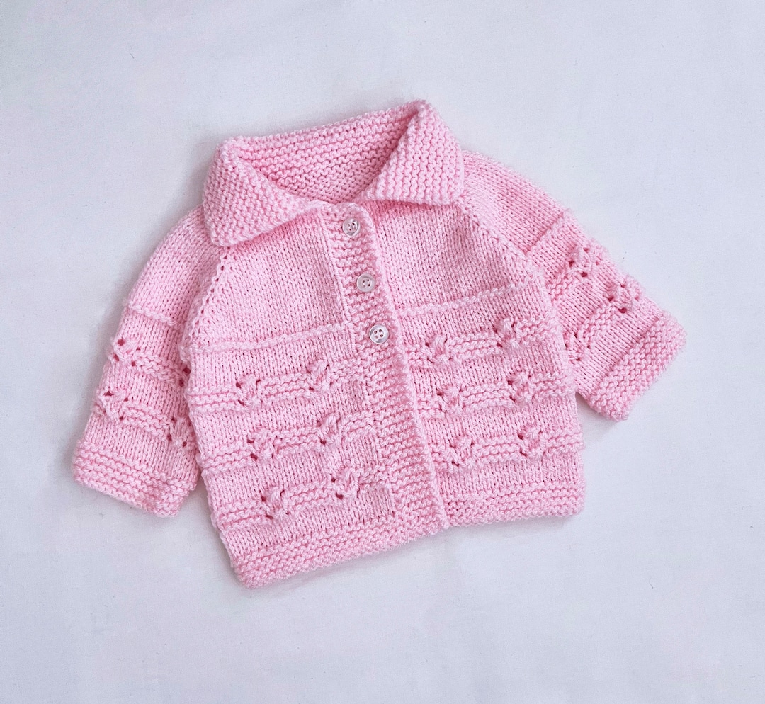 Baby Knitting Cardigan Pattern 0 - 6 M , Easy Baby Knit, Quick Knitting ...
