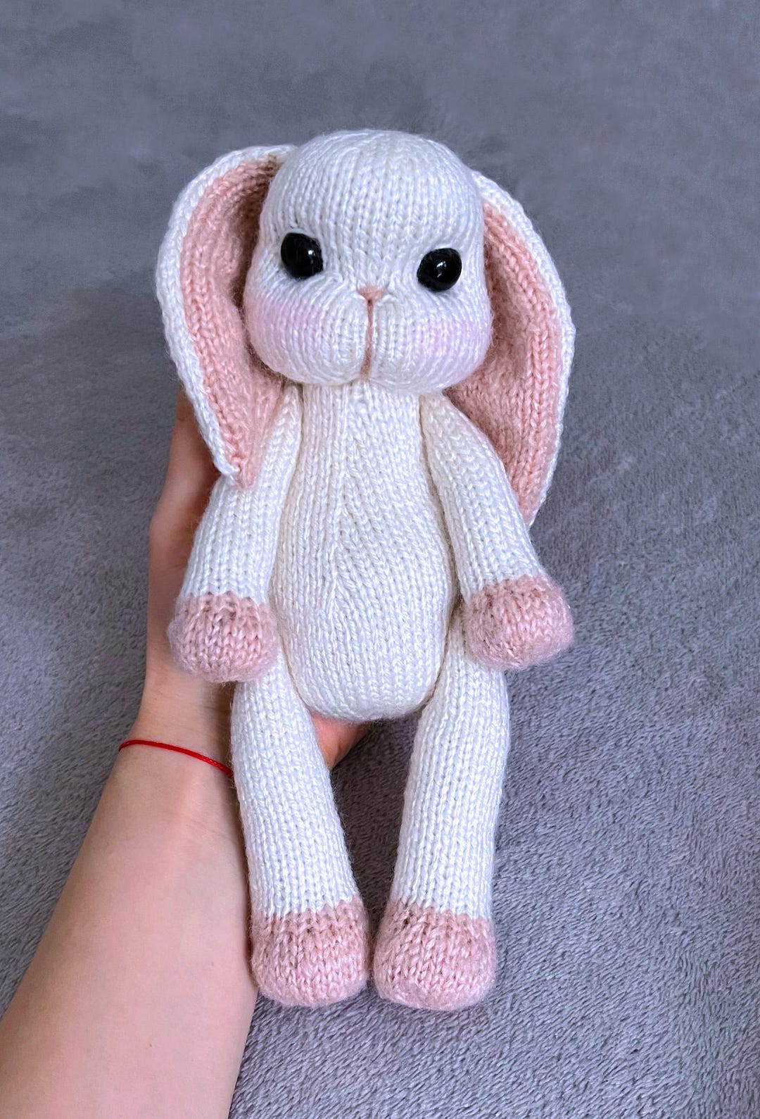 Knitting Bunny Soft Toy Pattern on 2 Needles, Stuffed Bunny Hand Knit ...