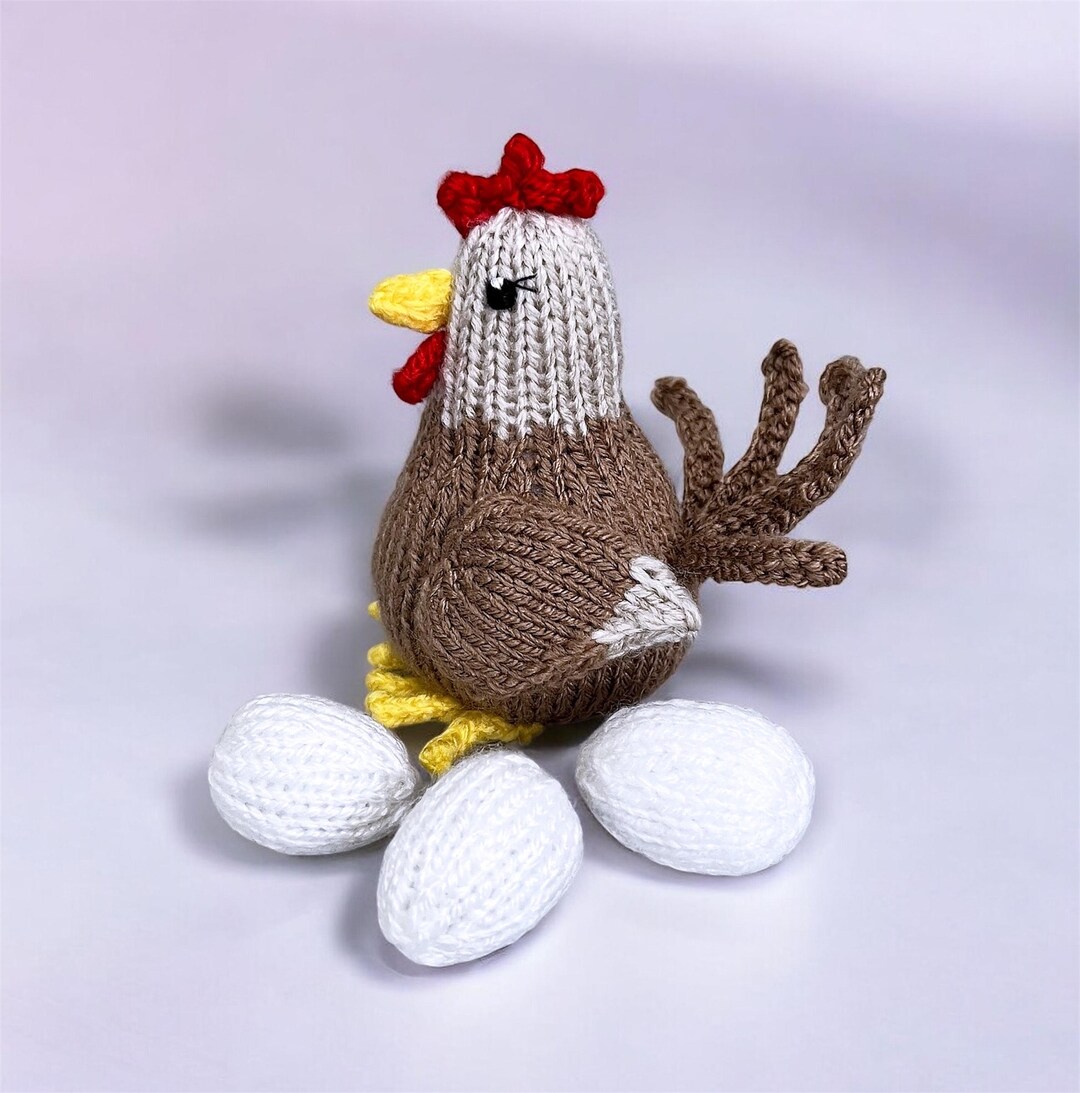 Knitted Hen Toy, PDF Pattern in English, Chicken Soft Toy, Farm Animal ...