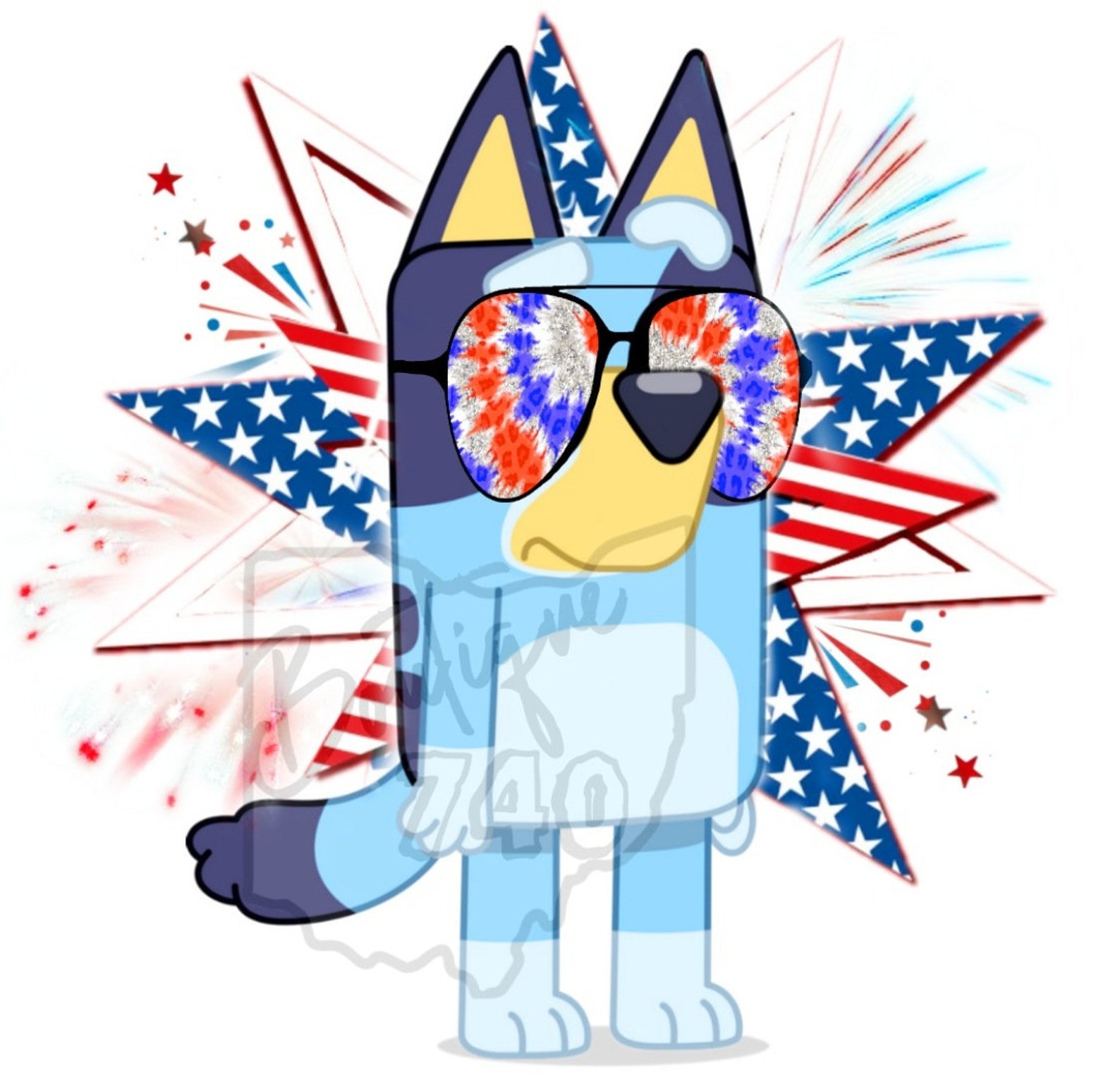 Bluey fourth of July png 4th sublimation digital design | Etsy