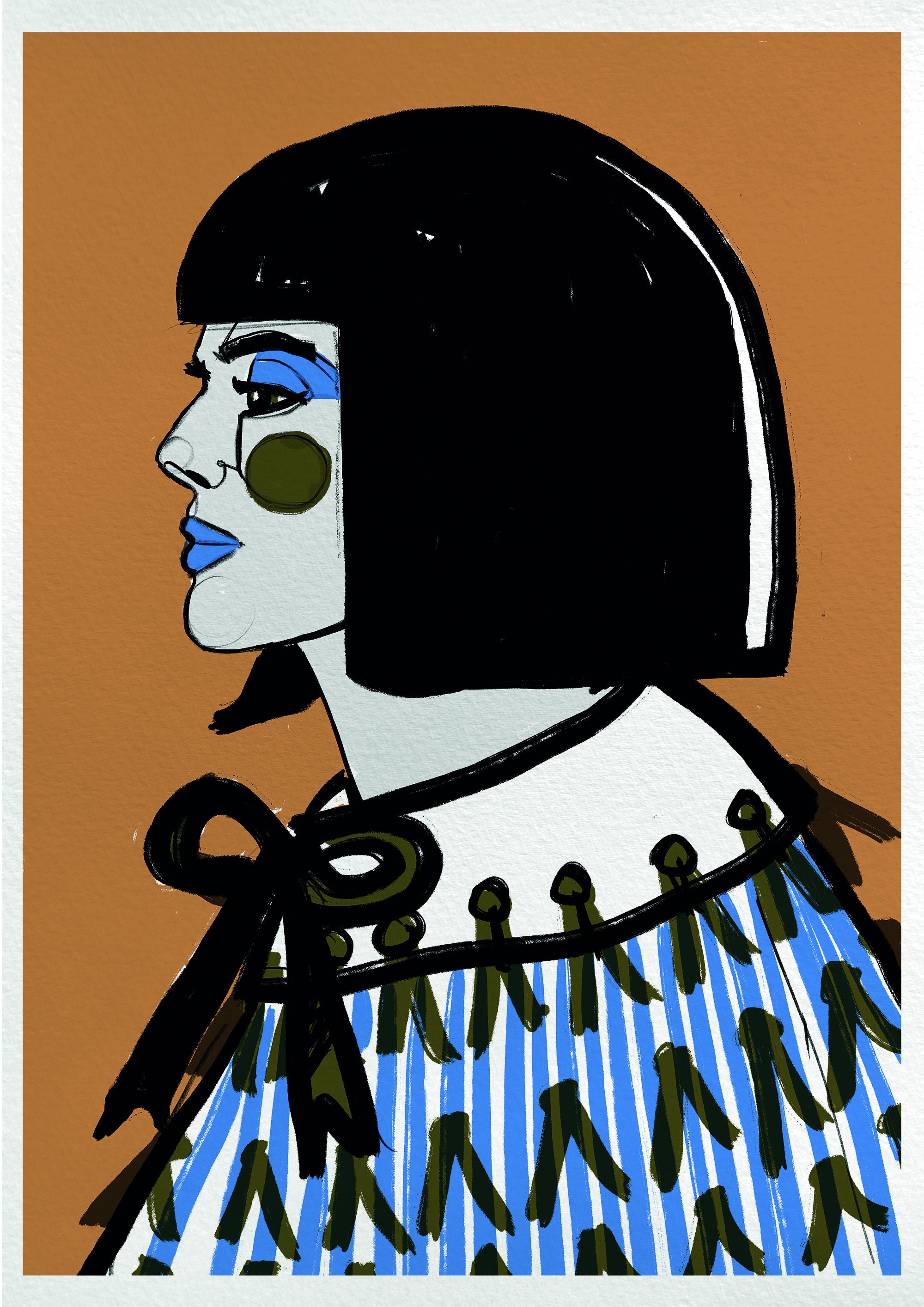 Cleo Artist Quality Giclee Print Portrait Of A Woman Illustration Etsy