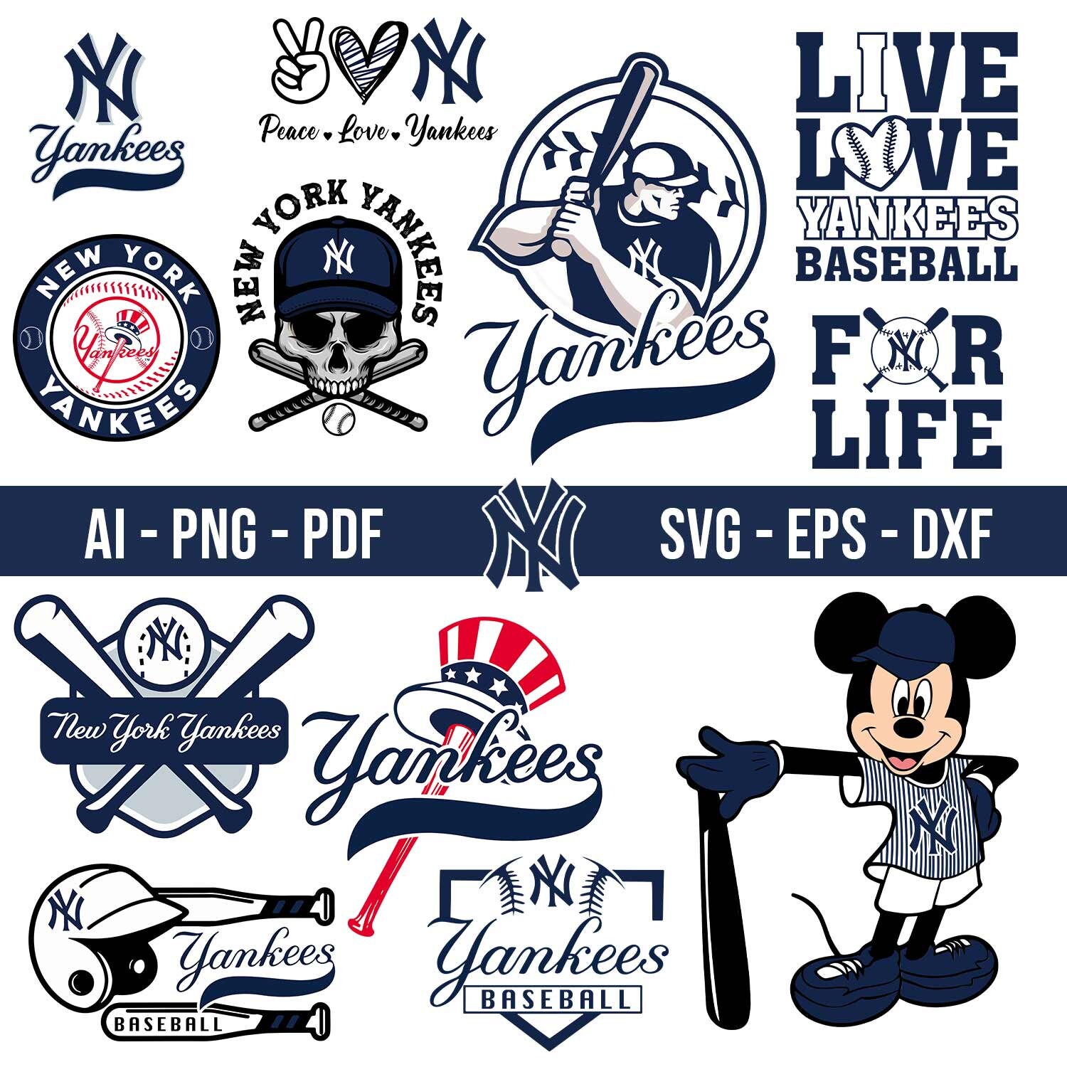 New York Yankees Svg New York Yankees bundle Svg MLB bundle | Etsy