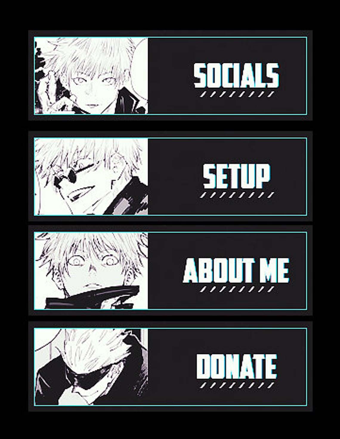 GOJO SATORU TWITCH Stream Pack - Dark Manga/anime- Panels / Offline ...