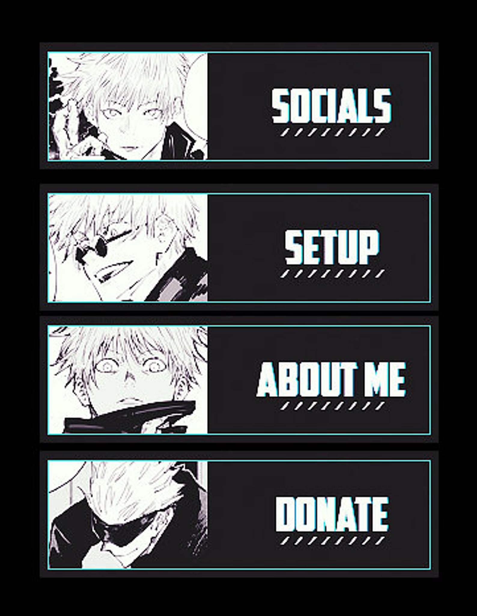 GOJO SATORU TWITCH Stream Pack - Dark Manga/anime- Panels / Offline ...