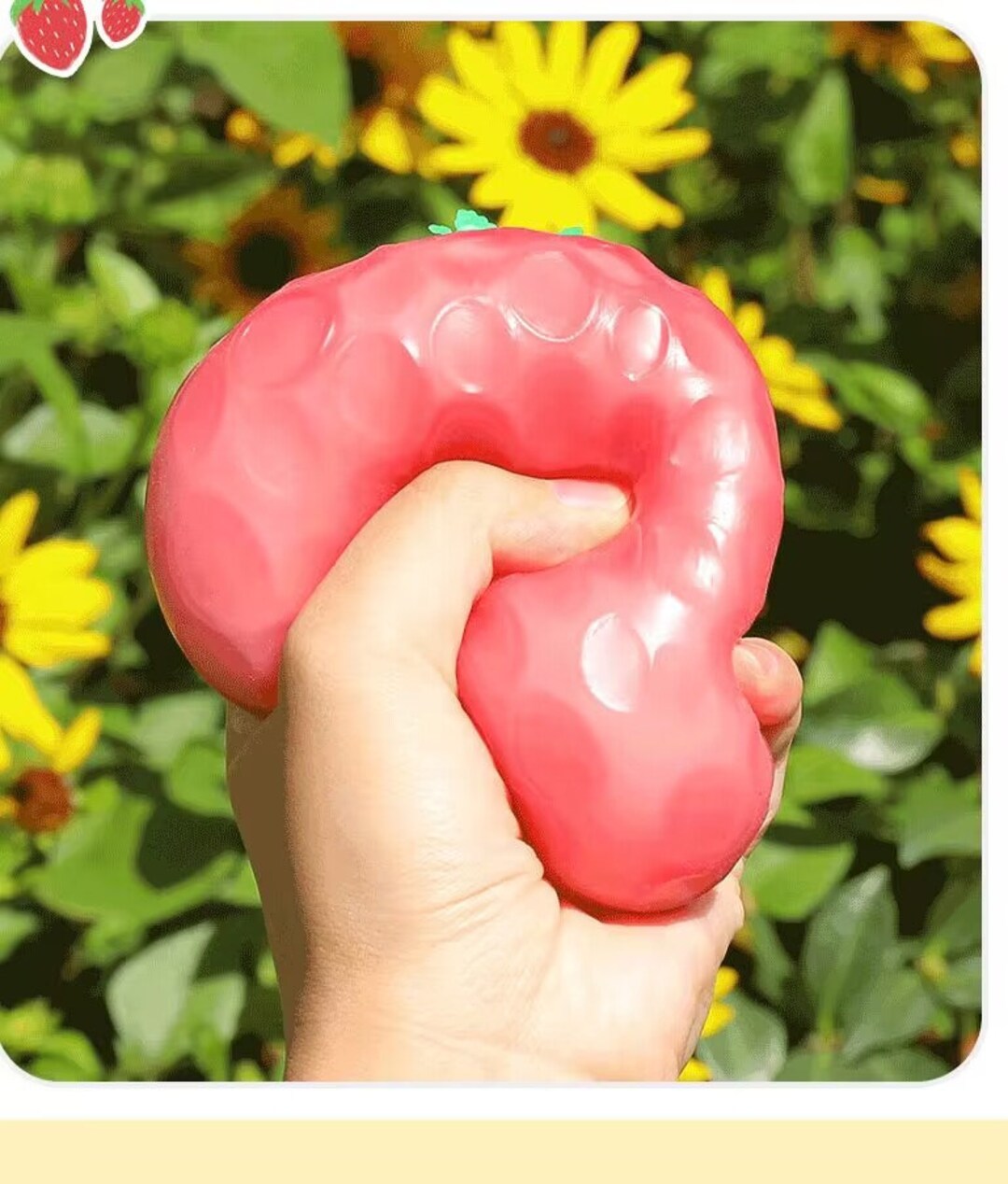 Strawberry Imitation Toy Color Changing Under Sunshine Squishy Toy ...