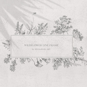 Fall Wildflower Line Border Frame Clipart Hand Drawn Flower - Etsy