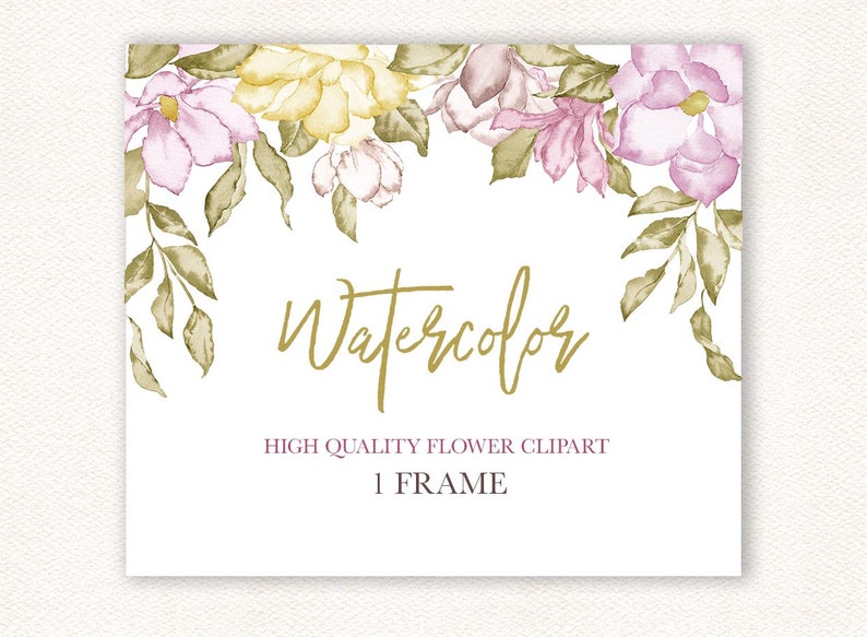 Dusty Pink Flower Frame Png Flower Border Watercolor Flowers Clipart ...