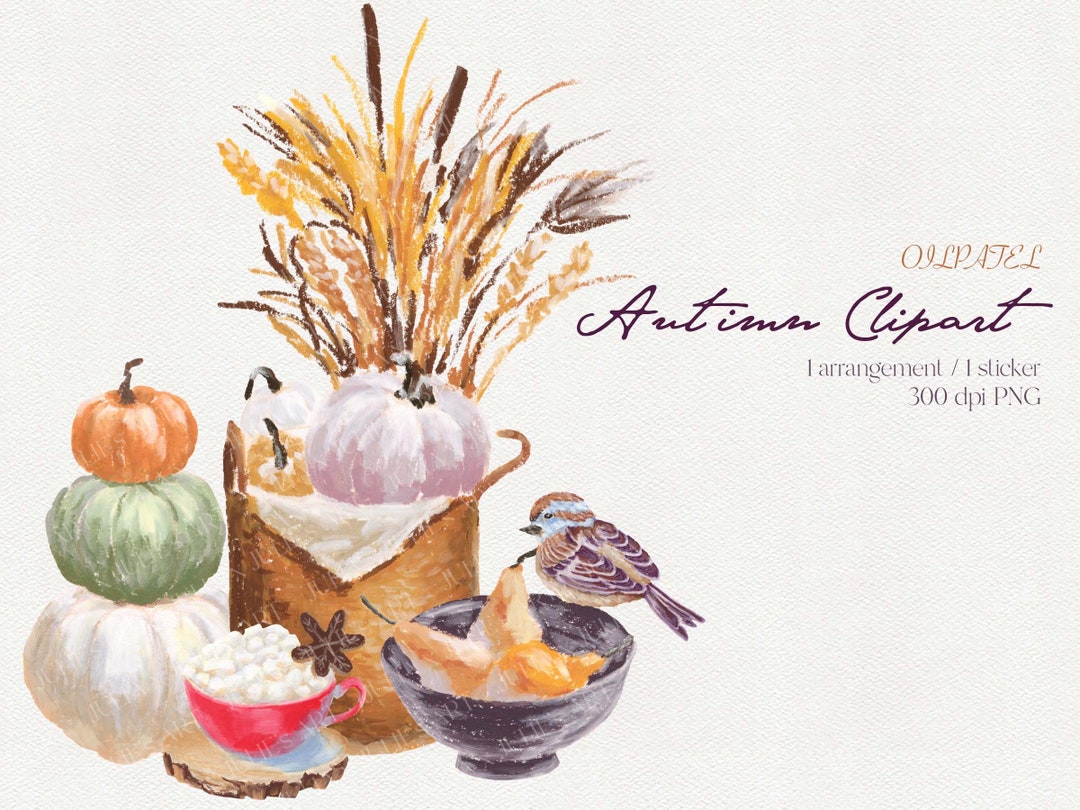 Thanksgiving Clipart Images for Card Making, Digital Downloads Pumpkin ...