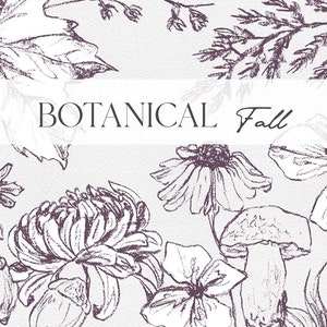 Autumn Floral Line Art Boho Clipart Rustic Clipart Fall - Etsy