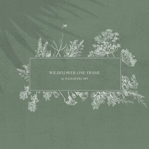 Fall Wildflower Line Border Frame Clipart Hand Drawn Flower - Etsy