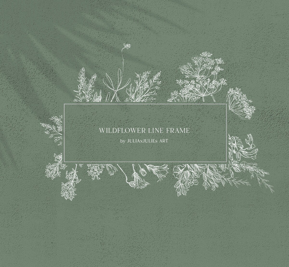 Fall Wildflower Line Border Frame Clipart, Hand Drawn Flower PNG ...