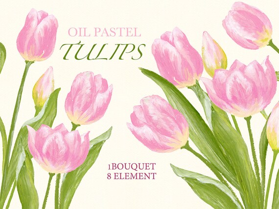 Spring Tulip Clipart. Pink Tulip Flowers Clipart. Wedding - Etsy