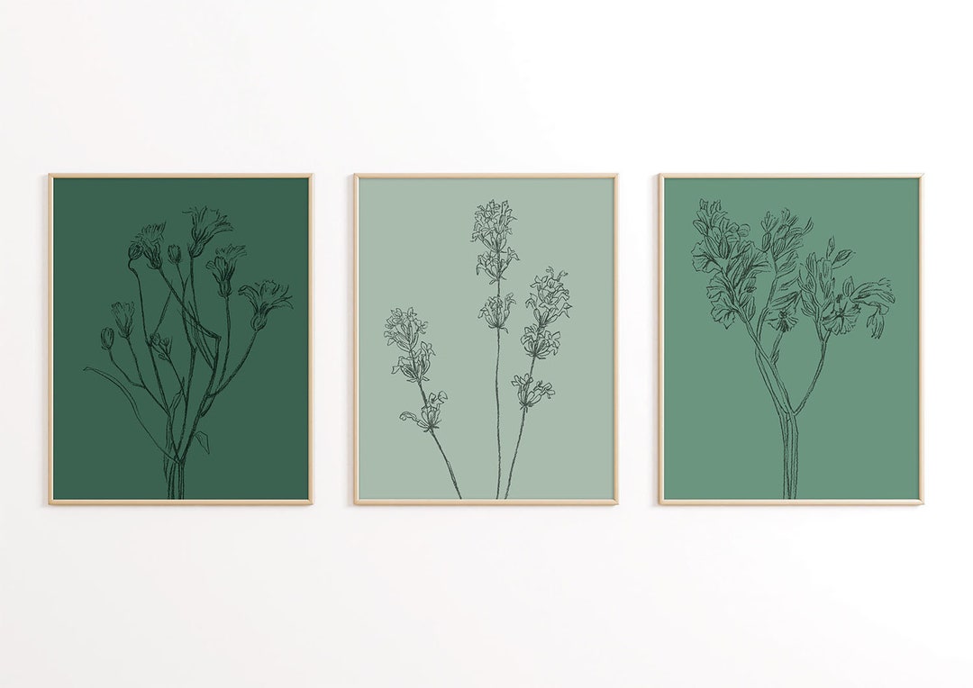 Greenery Boho Wall Art, Gallery Wall Set, Minimalist Wall Art ...