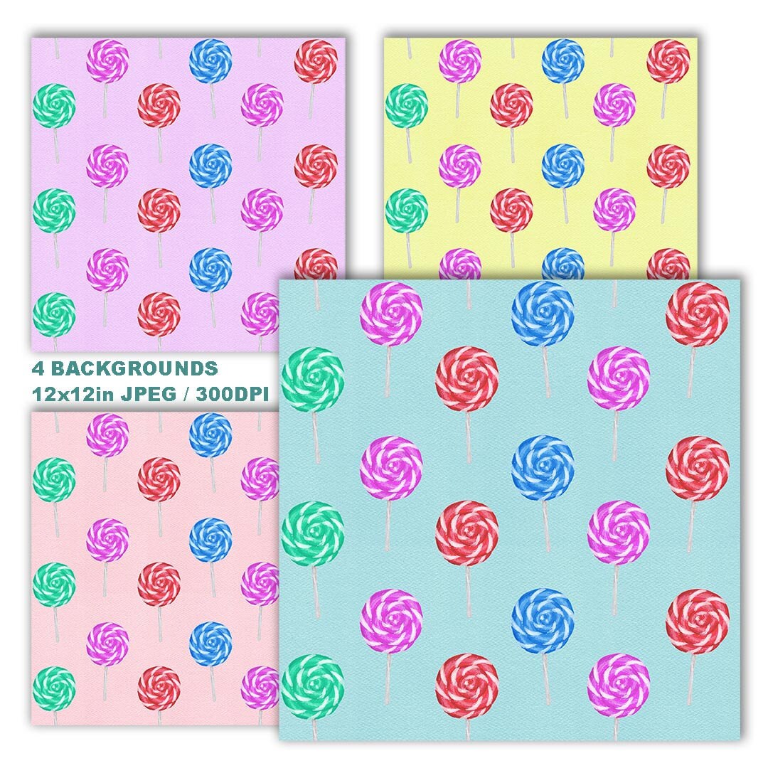 6 CANDY DIGITAL PAPER Candy Clipart Candy Clip Art Printable - Etsy
