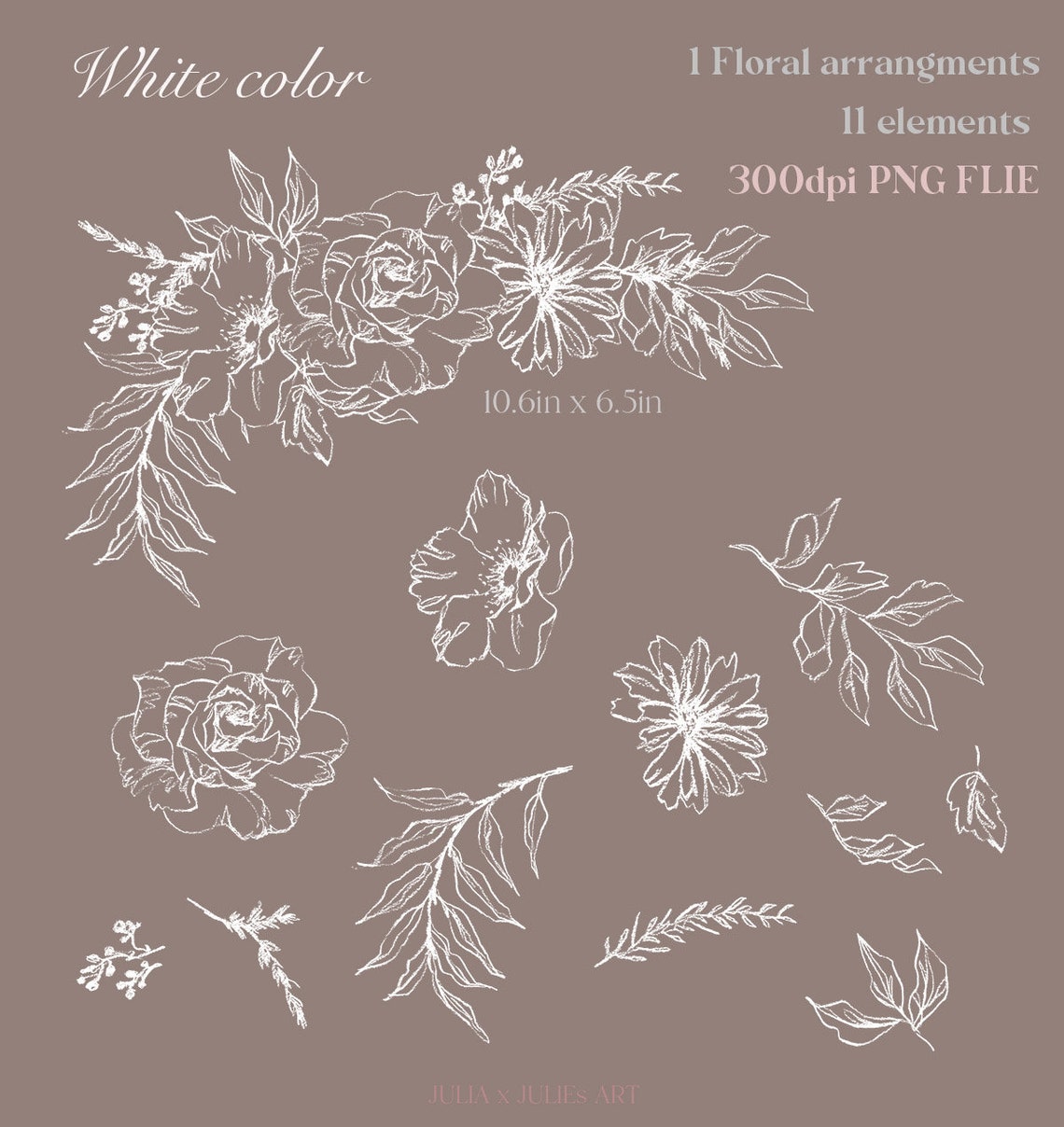 Floral Line Drawing Fall Clipart, Single Line Drawing, Boho Floral ...