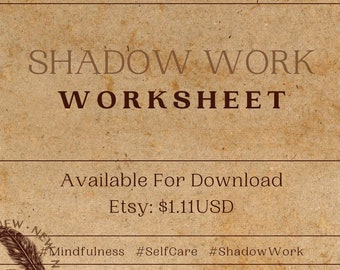 Shadow Work Worksheet - Etsy