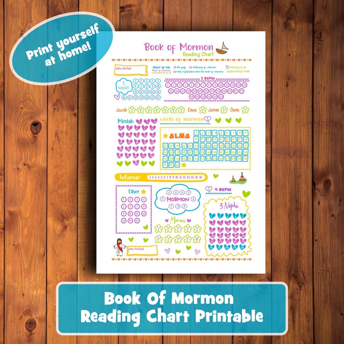 Book of Mormon Timeline Printable + Bonus Reading Chart - Etsy