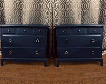Navy Blue Bedside Table - Etsy UK