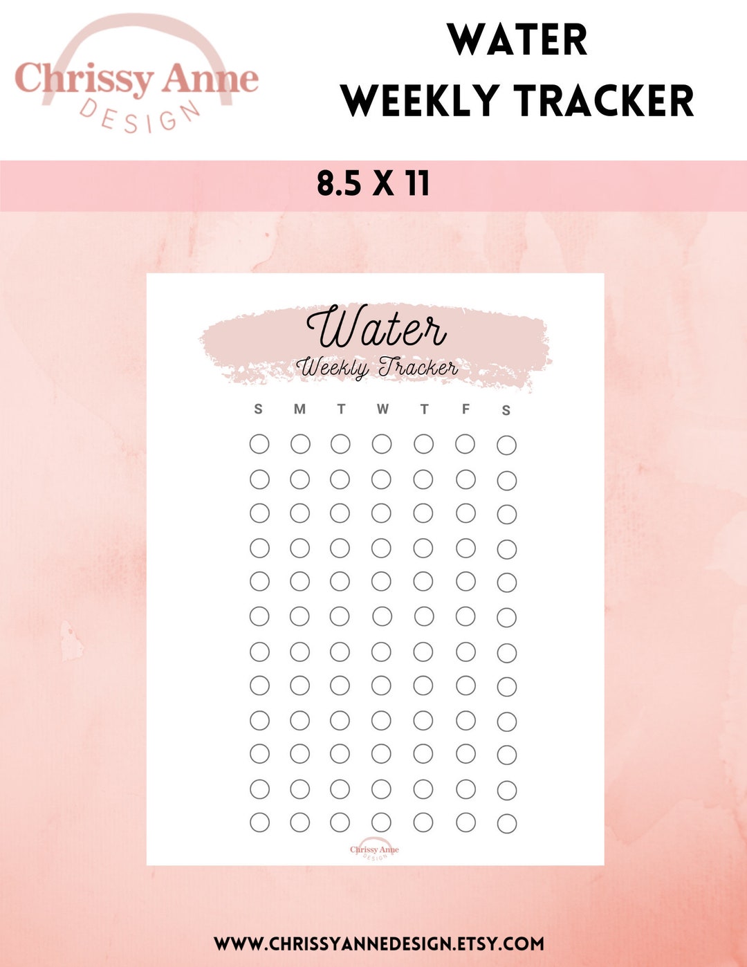 Water Weekly Tracker | Water Checklist | Water Journal | Water Tracker ...